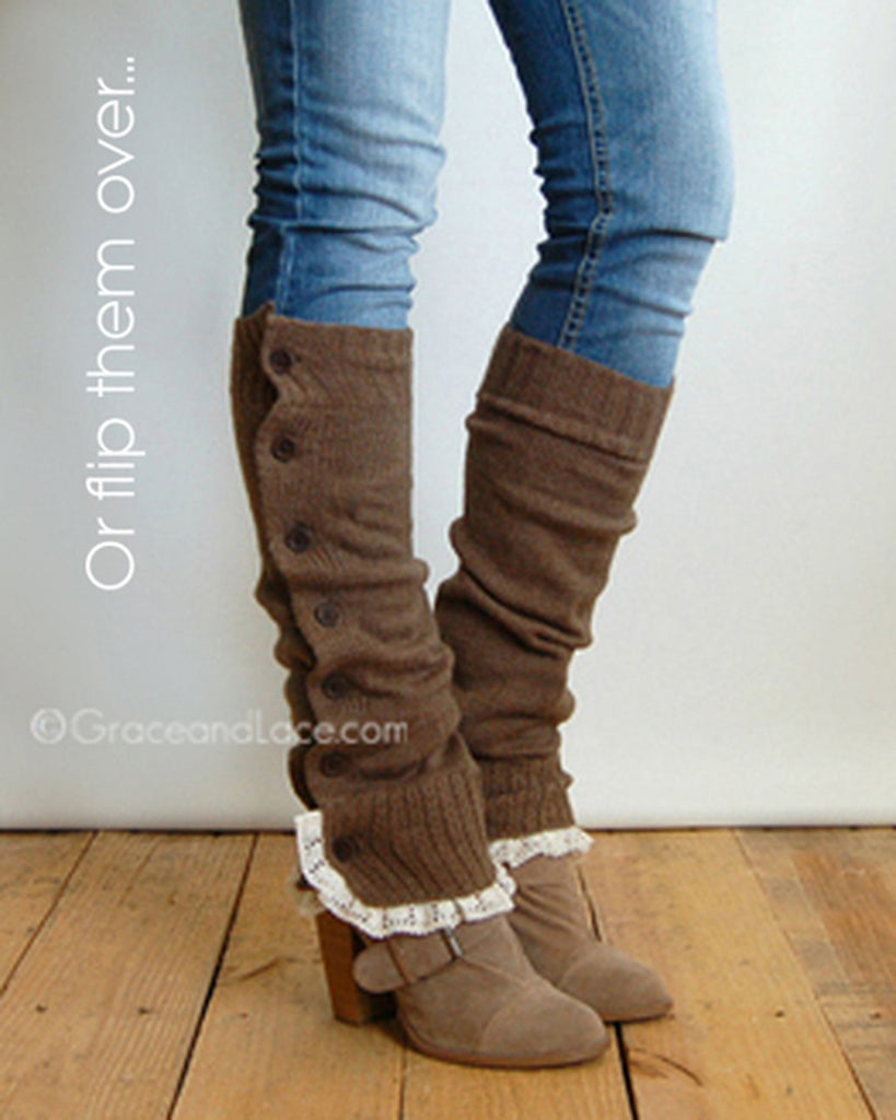 Grace and Lace The Miss Molly Boot Cuff Leg Warmer Light Brown Sublime Boutique
